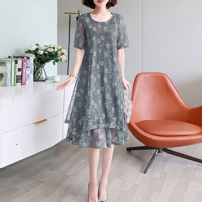 Fashion Casual Irregular Loose Midi Dress Female Clothing Co