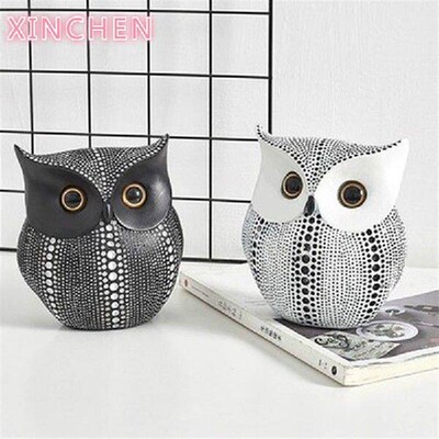 Modern Minimalist Owl Craft Owls Animal Figurines Resin