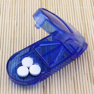 1 PC Medicine Tablet Cutter Pill Storage Box Splitter Drugs