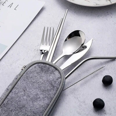 Tableware Reusable Travel Cutlery Set Camp Utensils Set with