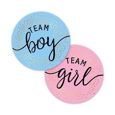 60/120pcs Team Boy Team Girl ers Boy or Girl er for Gender R