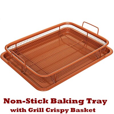 Baking Tray Grill Crispy Basket Copper Crisper Air Fryer Pan
