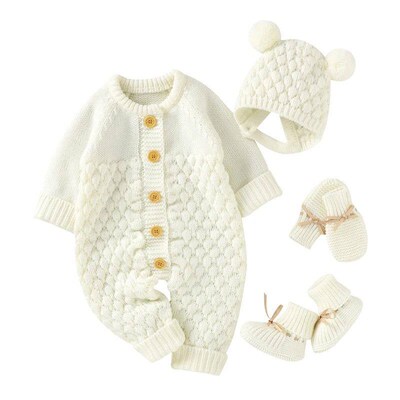 Baby Rompers Clothes Autumn Winter Knitted Newborn Boys Girl