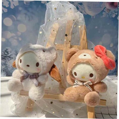 Sanrio Become A Bear Plush Keychain Cinnamoroll Anime Keycha