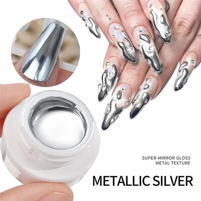 Metallic Painting Gel Chrome Gold Silver Mirror Effect Nail
