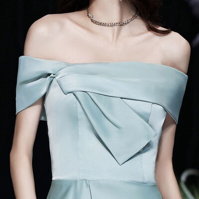 Evening Dress Womens New Summer One-Shoulder Split Elegant