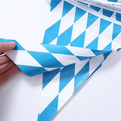 10 Meters Oktoberfest Bavarian Blue White Lattice Plastic