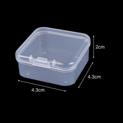 48Pcs 4.3*4.3*2cm Mini Clear Plastic Storage Box Containers