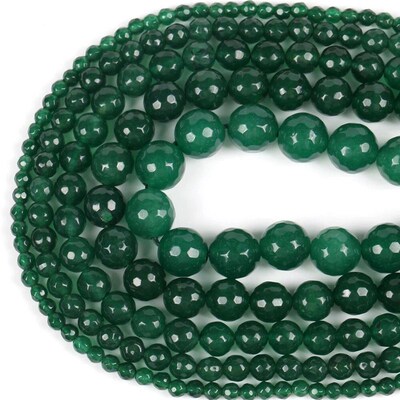 Natural Green reasure Emeralds Jades Stone Round Loose Beads