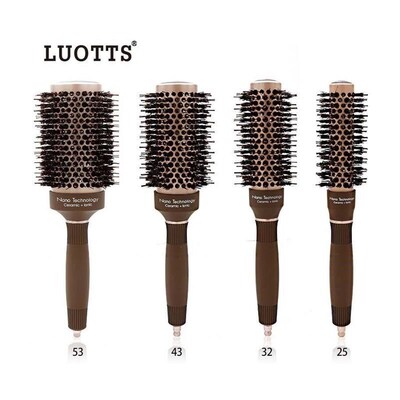 Round Hair Comb Curling Hair Brush Ceramic Iron Barrel Comb