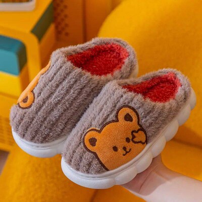 Winter Childrens Slippers 2024 New Kids Home Shoes Cute Ra