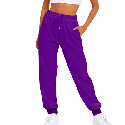 Womens Multi-color Plus Velvet Trousers Casual Jogging Spor