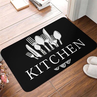 Polyster Waterproof Oilproof Kitchen Mat Printed Antislip Ba