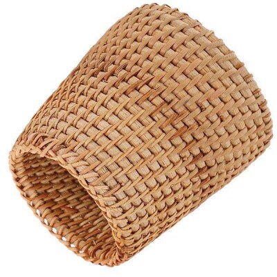 Rattan Storage Tube Pens Holder Pencil Pots Office