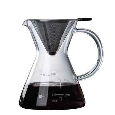 Sharing Pot 500ml Glass ffee Pot Hand-pour ffee Pot ffee Set