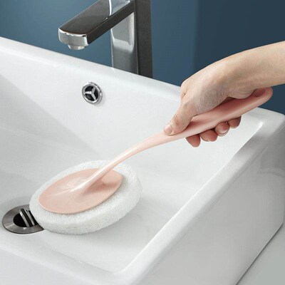 Long-handled toilet sponge brush, bathroom floor brush, nano