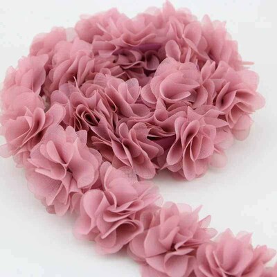(1 meter) Chiffon lace fabric Webbing Decoration flower gift