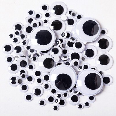 DIY Movable Eyes Simulation Animal Eyeball Black White Color