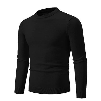 Autumn Mens Knitwear Thin Basic Elastic Slim Fit Inner Laye