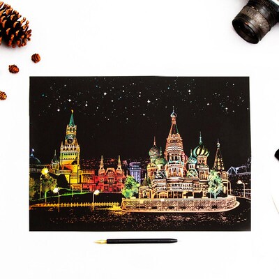Kids DIY Scratch Paintings Magic City Art Drawings Baby跨境