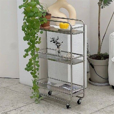 Auxiliary Cart with Wheels, Trolley Organizer, Kitchen