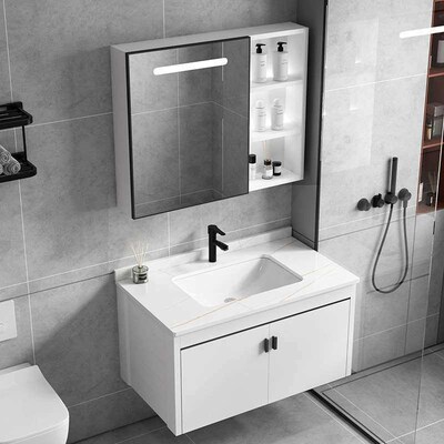 White Space Aluminum Bathroom Cabinet Small Apartment Bathro