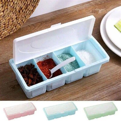 Multi-functional plastic seasoning box salt MSG seasoning