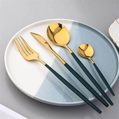 24Pcs Tableware Sets Stainless Steel Knife Forks Spoons