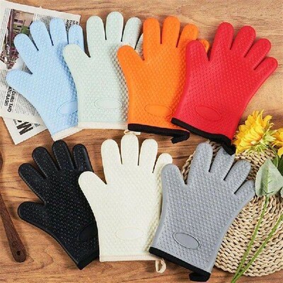Anti-scald Oven Gloves Thickened Silicone Insulation