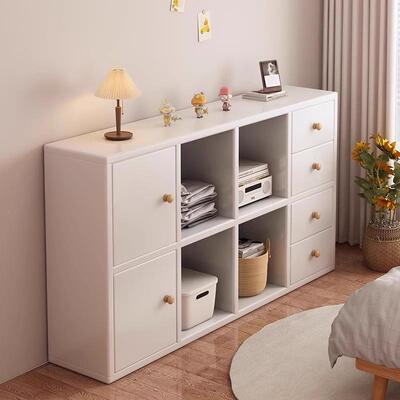 实OIE木收书柜落地置物柜客厅柜沙发旁边柜靠墙约储物简柜纳家用