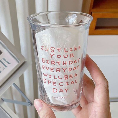 Bo Limei Simple Letter Glass Cold Extraction Glass Glass Nic