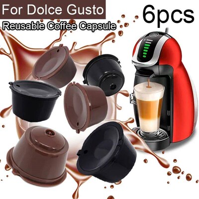 6pcs Refillable Coffee Capsule for  Reusable Empty Pods Filt