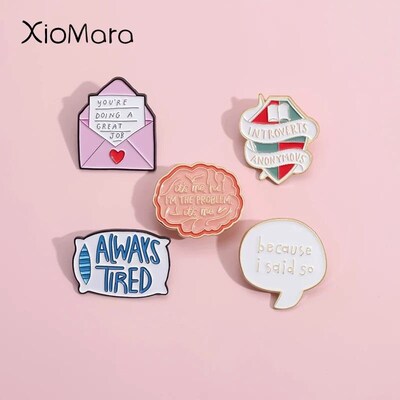 Always Tired Enamel Pins Custom Socially Awkward Mental Heal
