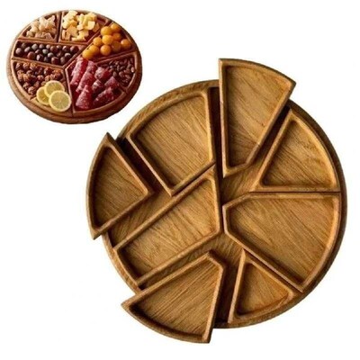Round Wooden Serving Tray Desserts Table Tray Round Wooden
