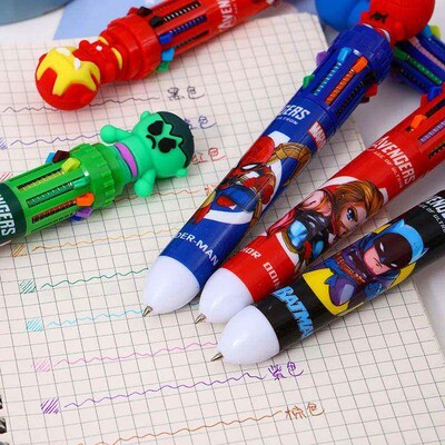 6-36pcs Cartoon Superhero Avengers 10 Colors Ballpoint Pen P