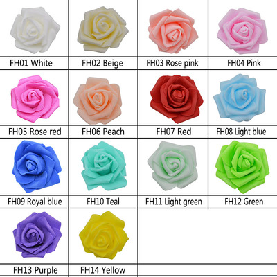6cm Wedding Roses Foam Artificial Rose Flowers Head Wreath D