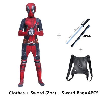 Kids Deadpool Bodysuit Superhero Cosplay Jumpsuit Suit Boys