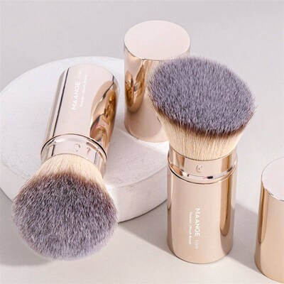 MAANGE 2PCS Retractable Foundation Makeup Brush Flat/Angle