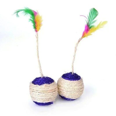 1Pc Cat Toy Sisal Scratching Ball Training Interactive Toy f