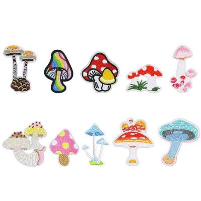 Patches Mushroom Patch Applique Embroidered Iron Diy