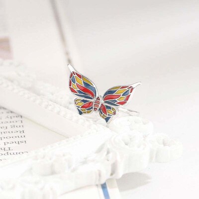 2021 Hot Sale Drop Shopping Animal Enamel Butterfly Adjustab