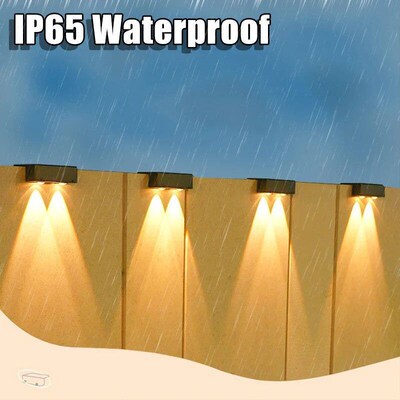 1/2/4/6 Pcs Outdoor Solar Wall Light Waterproof Fence Lamp U