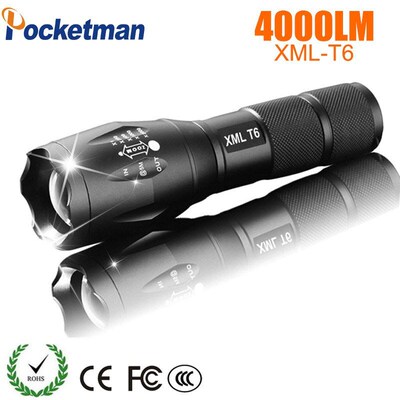 LED Rechargeable Flashlight Pocketman XML T6 linterna torch