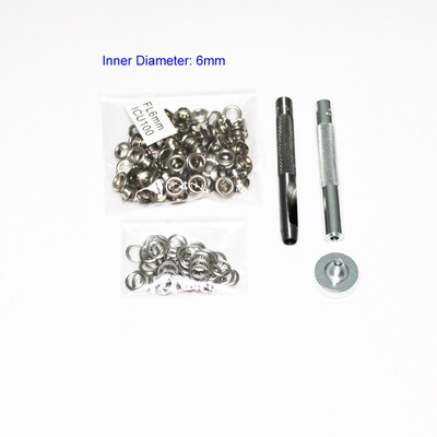 100sets Silver metal eyelets 4mm 5mm 6mm 8mm 10mm 12mm 14mm