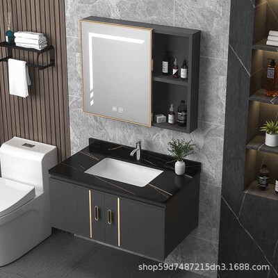 Rock Board Countertop Space Aluminum Bathroom Cabinet Combin