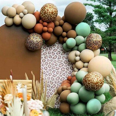 Jungle Birthday Balloons Arch Garland Kit Pink Green Safari