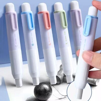 Press Penil Erasers Simpld Retratable Rubber Erasers for Dra