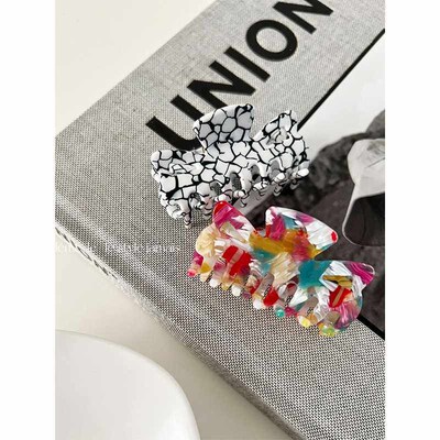 Magic Color tic Acid Bow Grab Clip Textured Niche All-match
