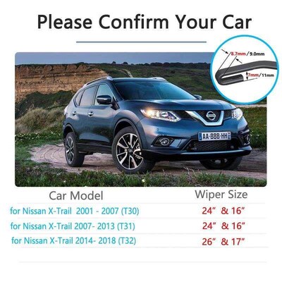 for Nissan X-Trail Xtrail 2001~2018 T30 T31 T32 Wipers Blade