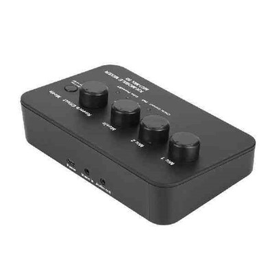 Compact Karaoke Audio Mixer 3.5mm AUX BT Connection with 2